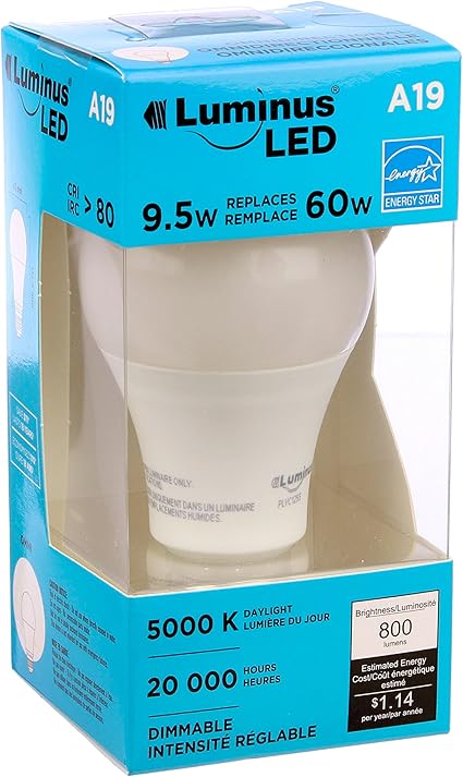 Luminus PLYC1255-8.5W (60W) 800 Lumens 5000K Dimmable Led Light Bulb-6 ...