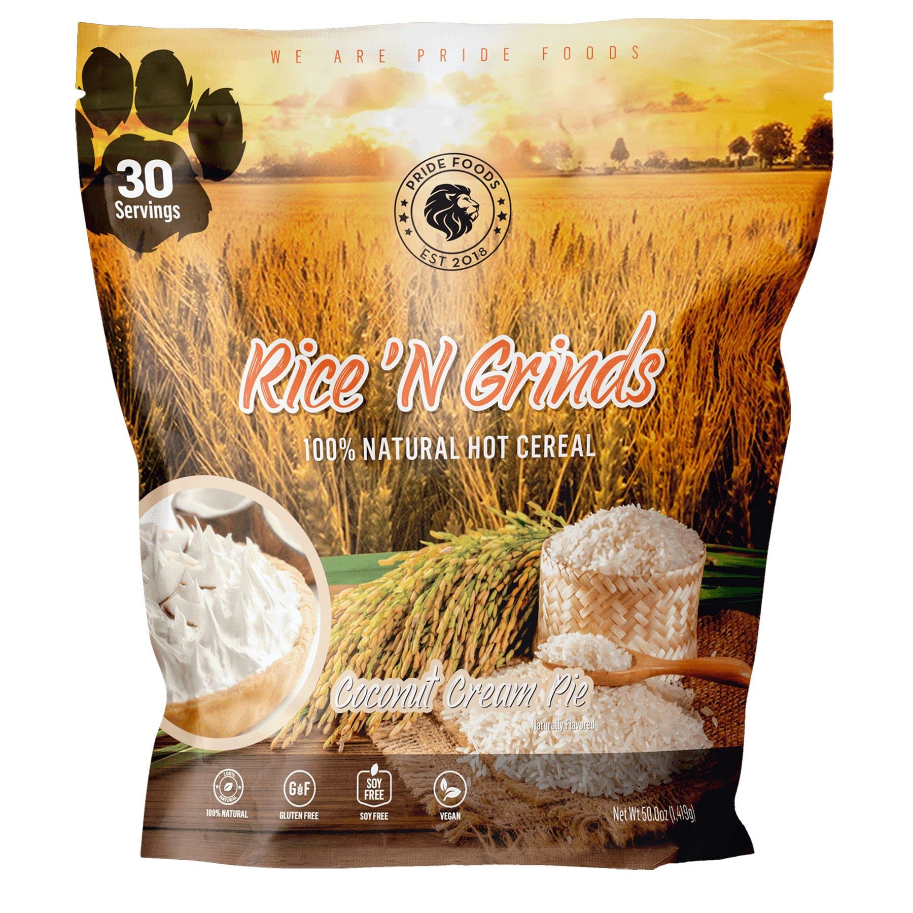 Mua Pride Foods Rice 'N Grinds, 100% Natural Hot Rice Cereal, Coconut ...