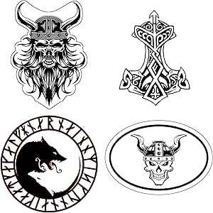 Amazon.com: WickedGoodz 4pc Viking Decal Set - Norse Bumper Stickers ...