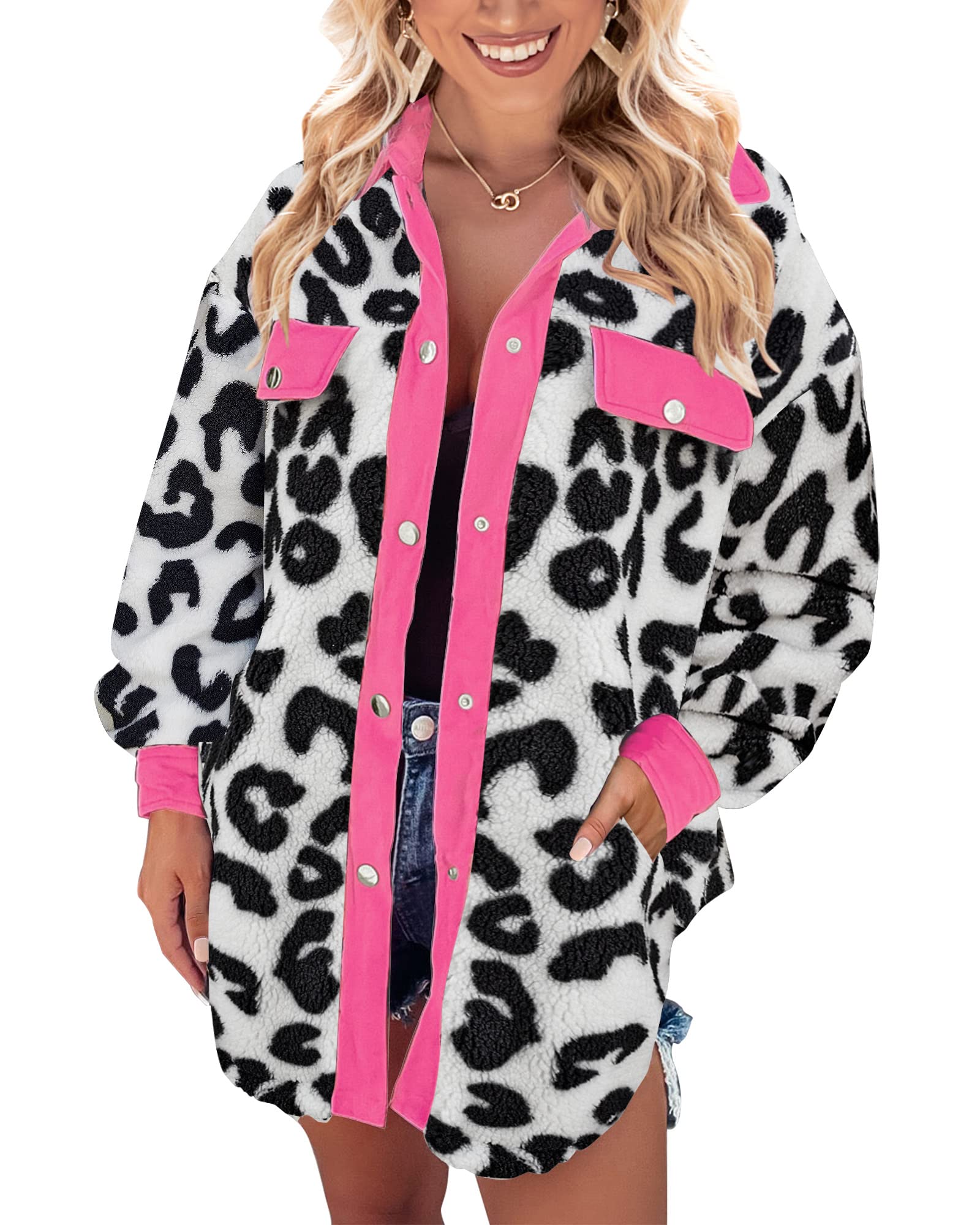 LookbookStore Winter Cozy Leopard Cardigan Soft Cardigans for Women ...