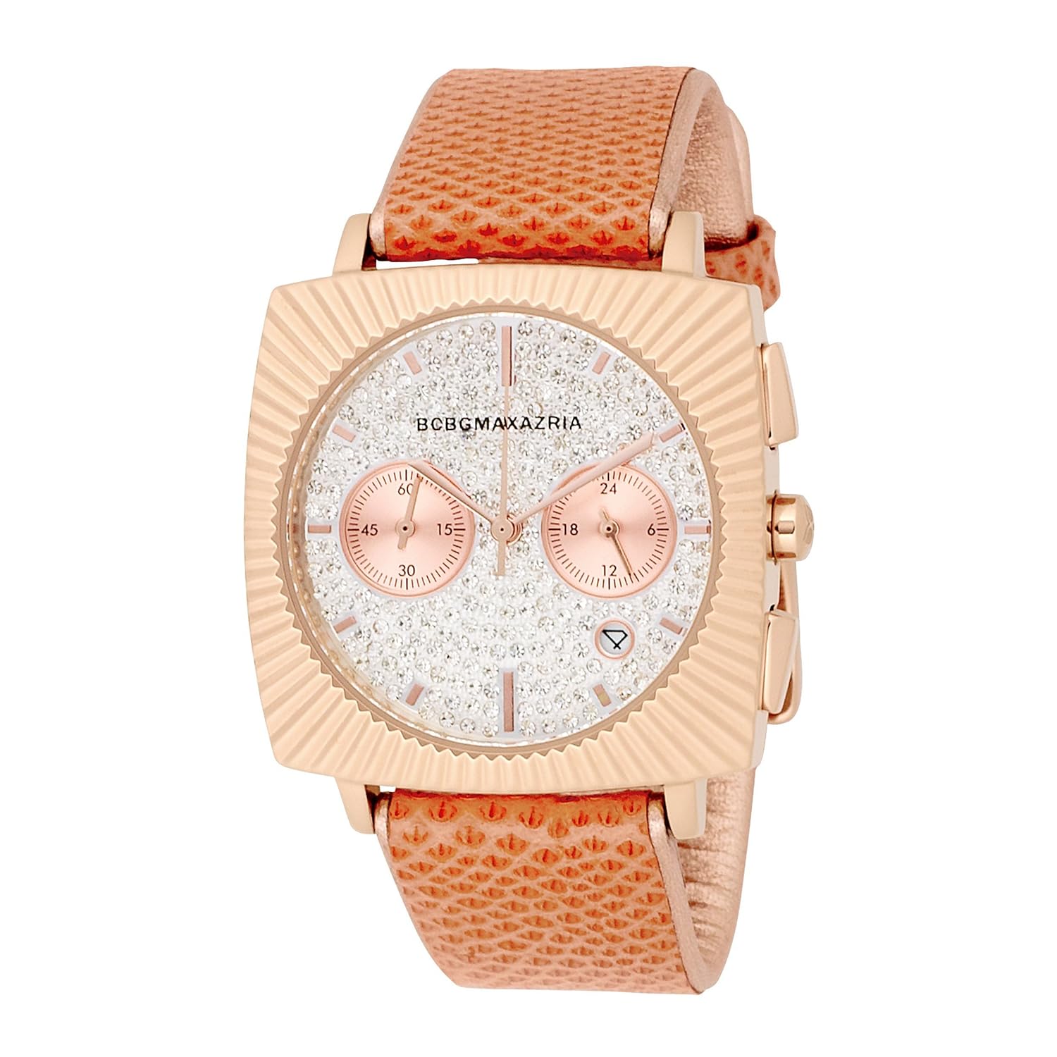 Buy BCBGMAXAZRIA Women's BG6266 Elite Rhinestone Pave Gold-tone Orange ...