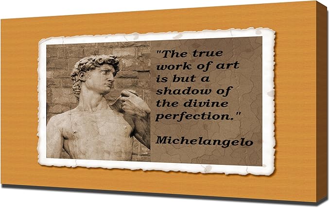 Amazon.com: Michelangelo Quotes 5 - Canvas Art Print: Posters & Prints