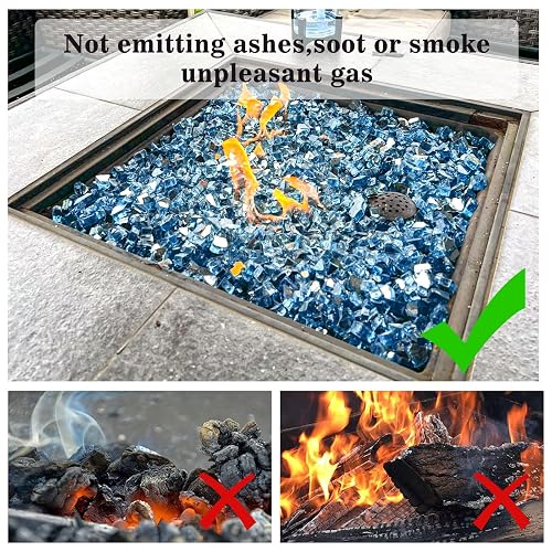 Blue Fire Pit Glass