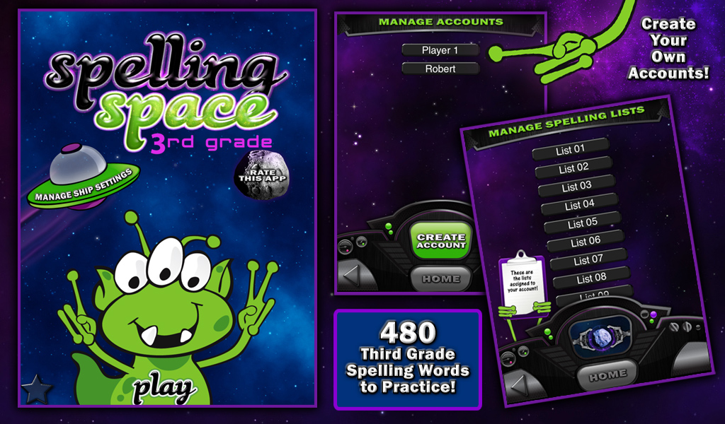 Spelling Space - 3rd Grade:Amazon.com:Appstore for Android