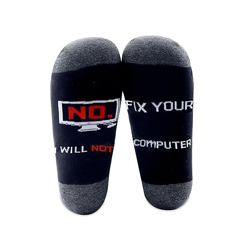 MBMSO Programmer Socks - Geek Gifts: 2 Pairs No I Will Not Fix Your Computer Science Socks for ...