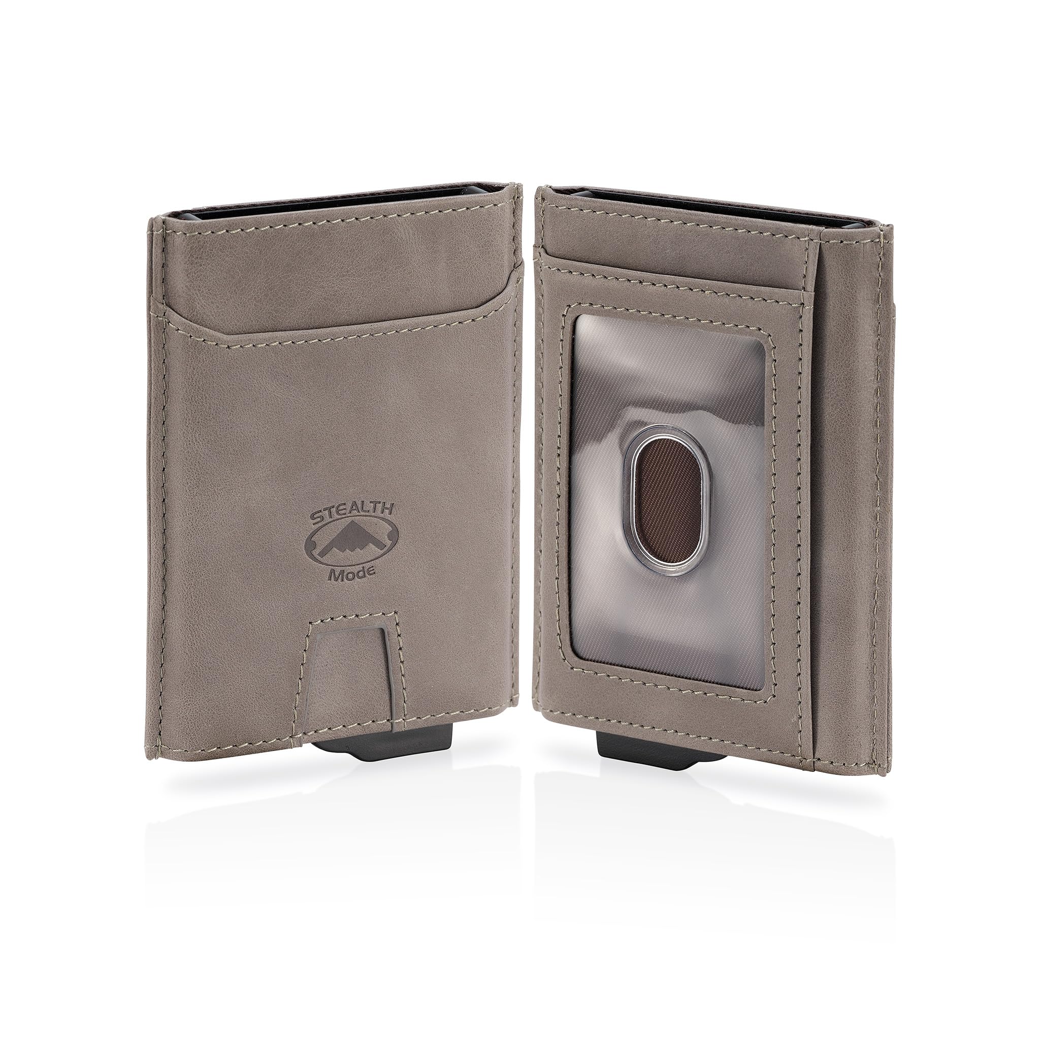 Stealth Mode Pop-Up Leather Wallet - RFID Blocking Front Slim Wallet ...