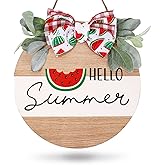 Amazon.com : Watermelon Hanging Sign Summer Welcome Sign Wooden Door ...