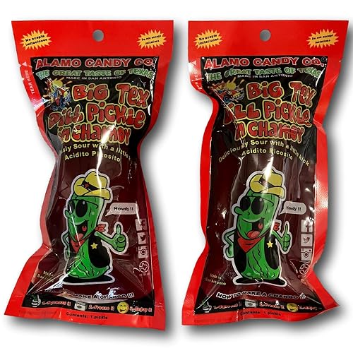 Pack of 2 Alamo Candy Big Tex Dill Pickle in Chamoy - Individually ...