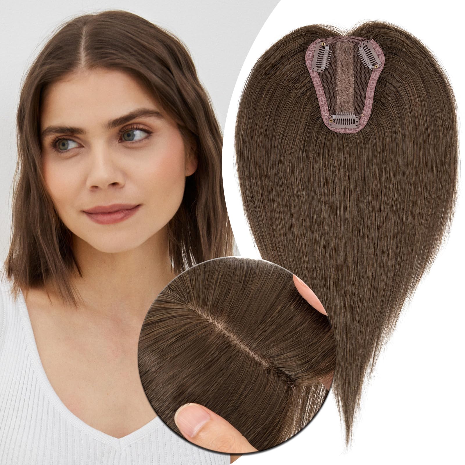 MY-LADY Human Hair Toppers for Women Real Human Hair for Thinning Hair ...