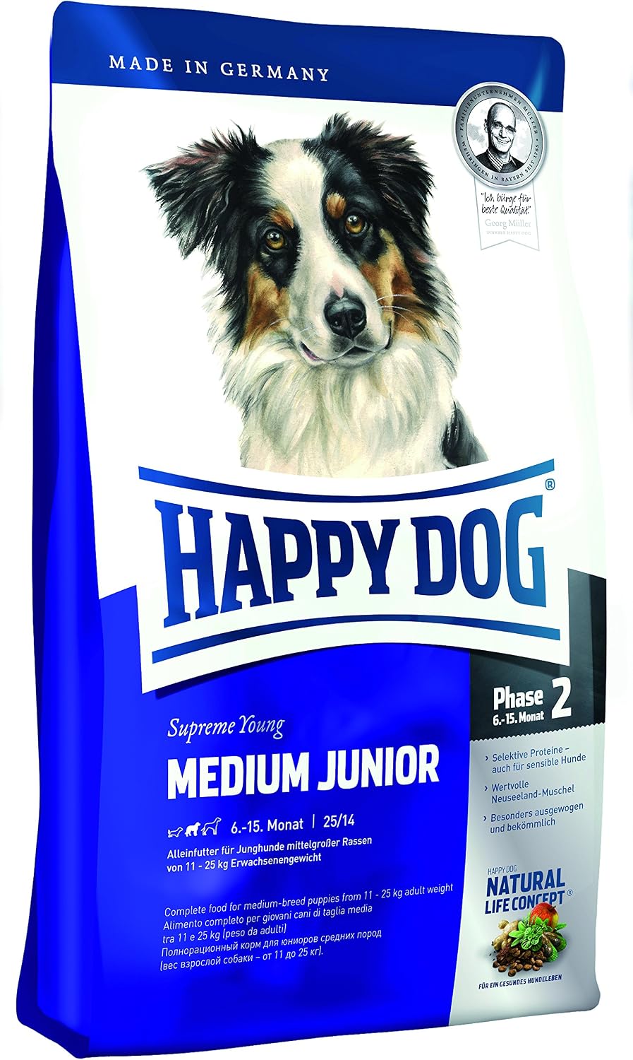 Happy Dog Hundefutter 3421 Medium Junior 25 10 kg: Amazon.de: Haustier