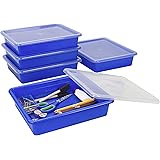 Storex Flat Storage Tray with Lid, Letter Size, 10 X 13 X 3 Inches ...