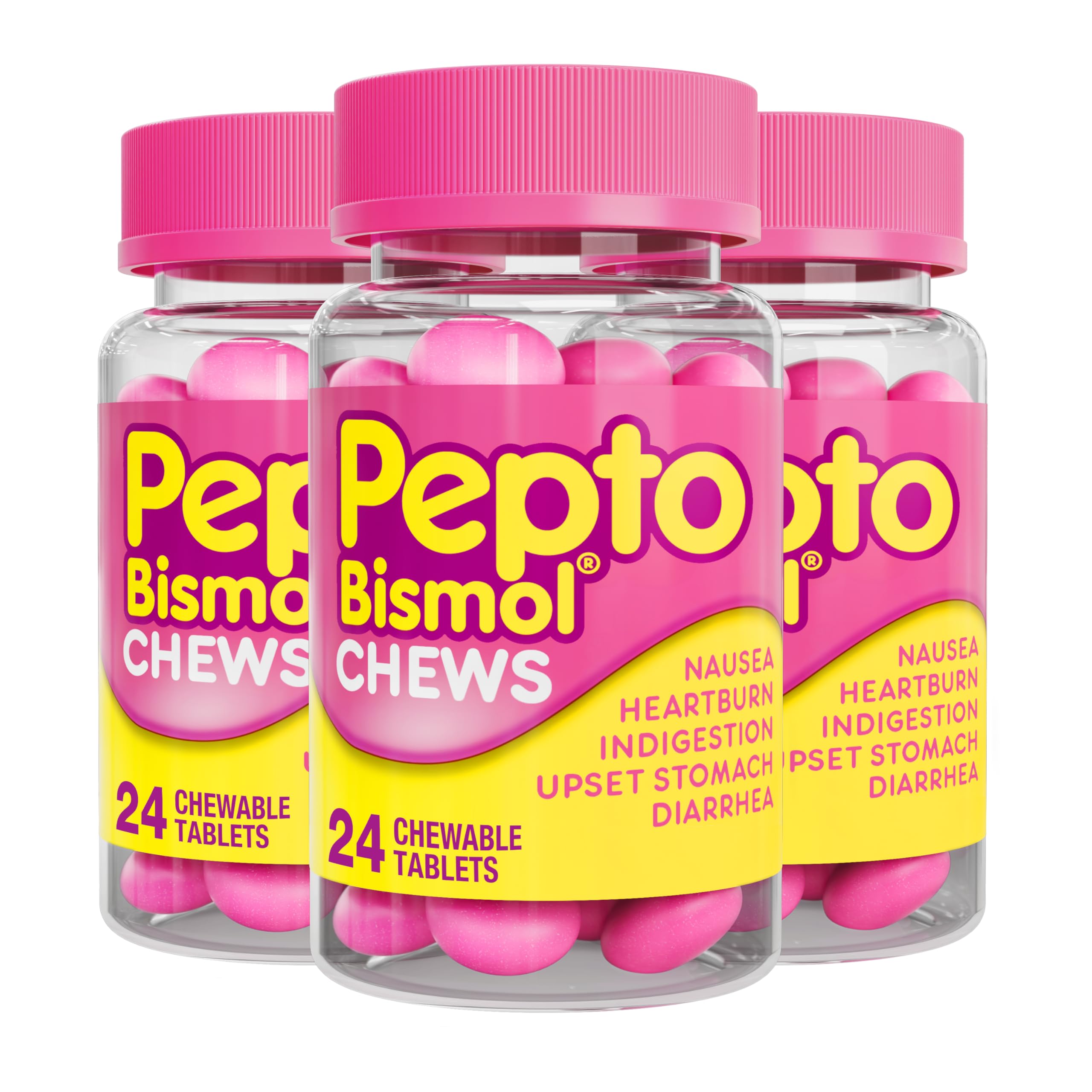 Pepto Bismol Chews, Fast and Effective Digestive Relief from Nausea ...