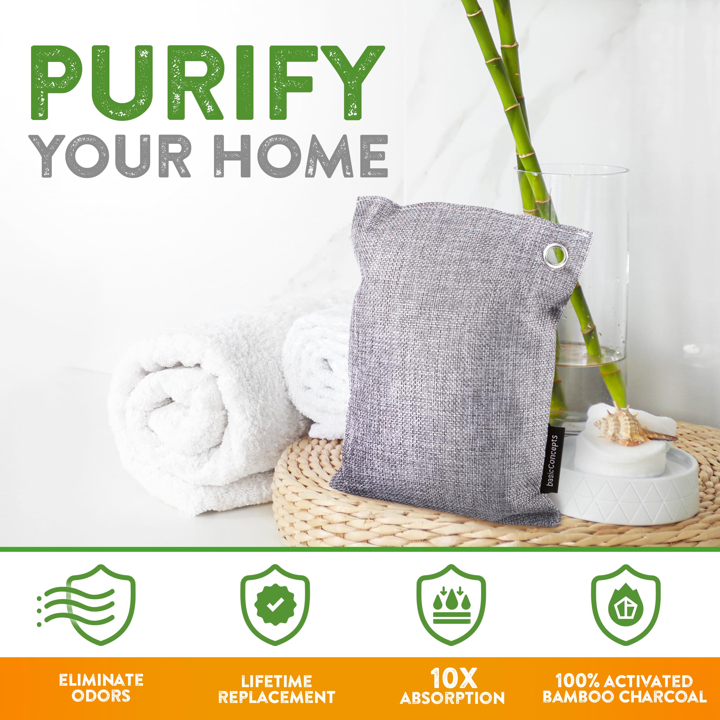 Mua Charcoal Odor Absorber for Strong Odor (6 Pack, 100g each), Bamboo ...