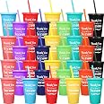 Amazon.com | Sunnychicc 60 Pcs Thank You Cups 16 oz Colorful Tumbler ...