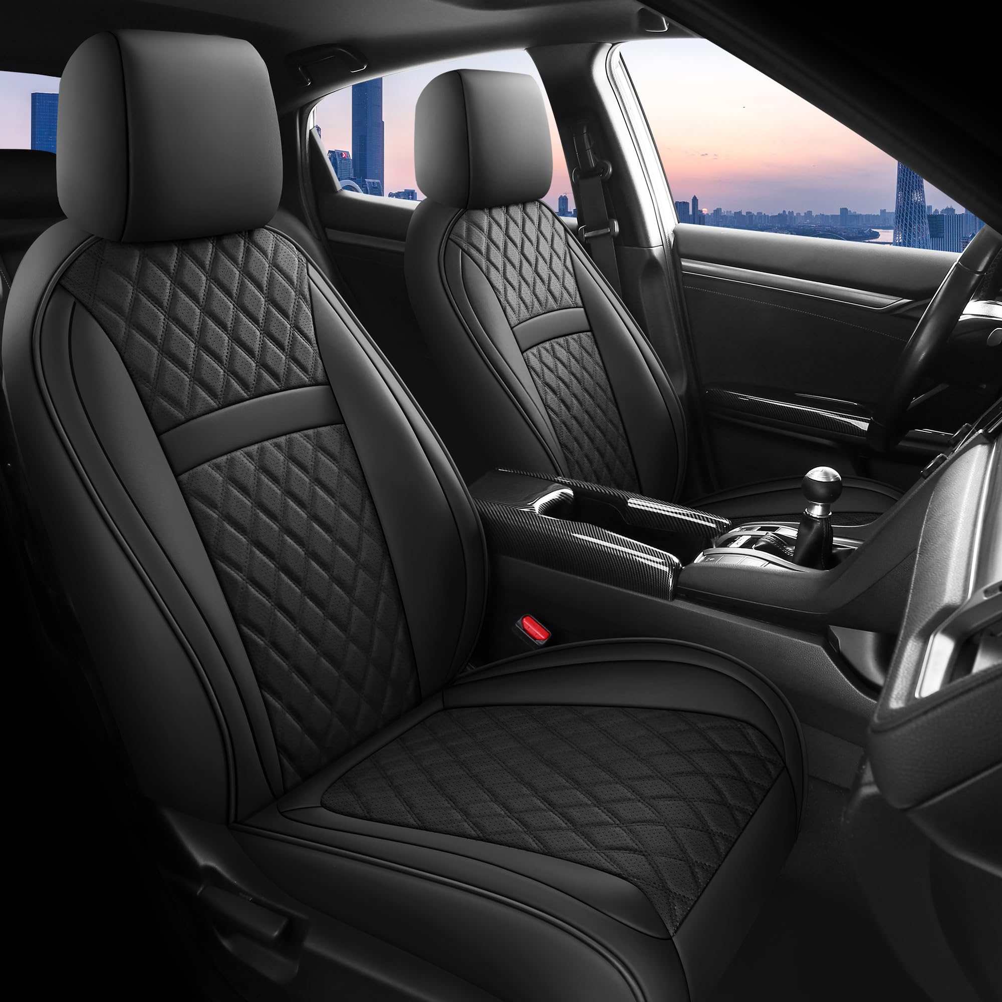 YGL Waterproof Leather Car Seat Covers Full Set,Faux Leather Seat ...