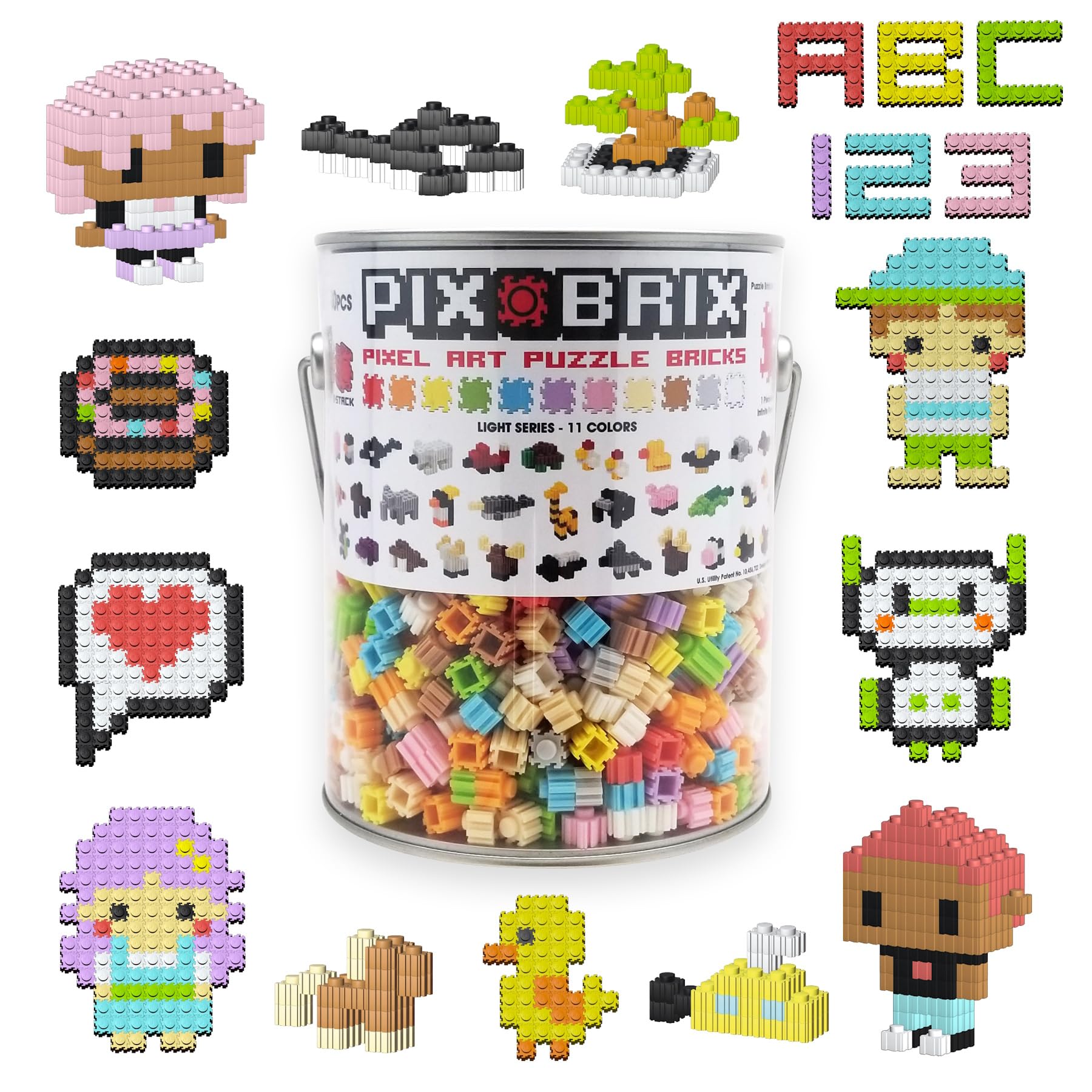 Mua Pixel Art Puzzle Bricks Bucket - 1,500 Piece Pixel Art Kit with 11 ...