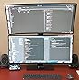Amazon.com: Dual Monitor Stand - Vertical Stack Screen Free-Standing ...