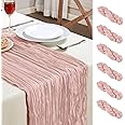 Amazon.com: 6 Pack Dusty Pink Cheesecloth Table Runner 10FT Long Boho ...