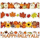 Amazon.com: Whaline 69Ft Fall Bulletin Board Borders Watercolor Pumpkin ...