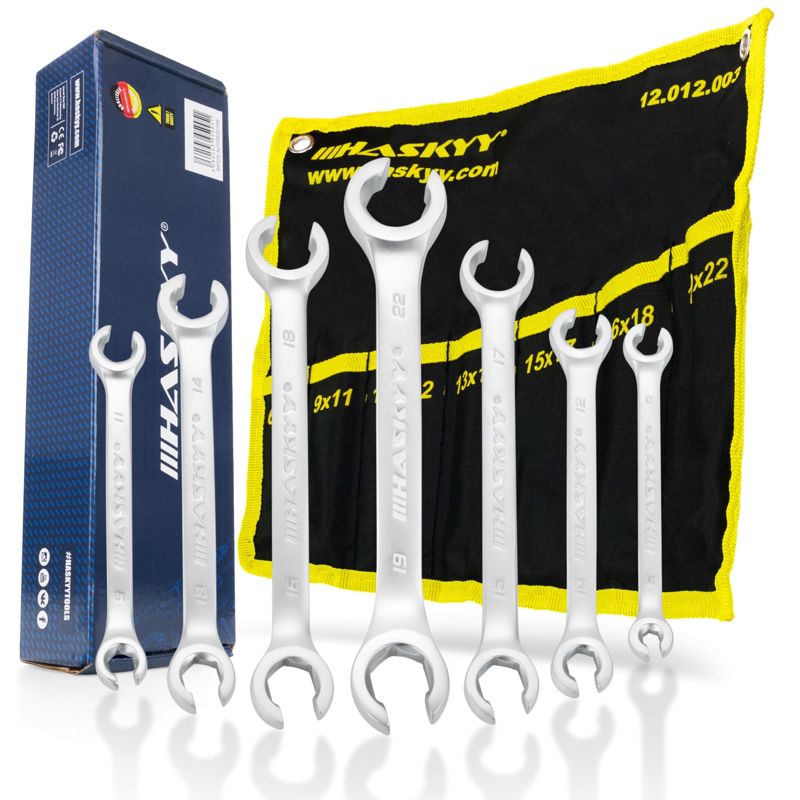 Mua HASKYY Brake Line Wrench Set Open 7 Pieces Double Ring Spanner 6-22 ...