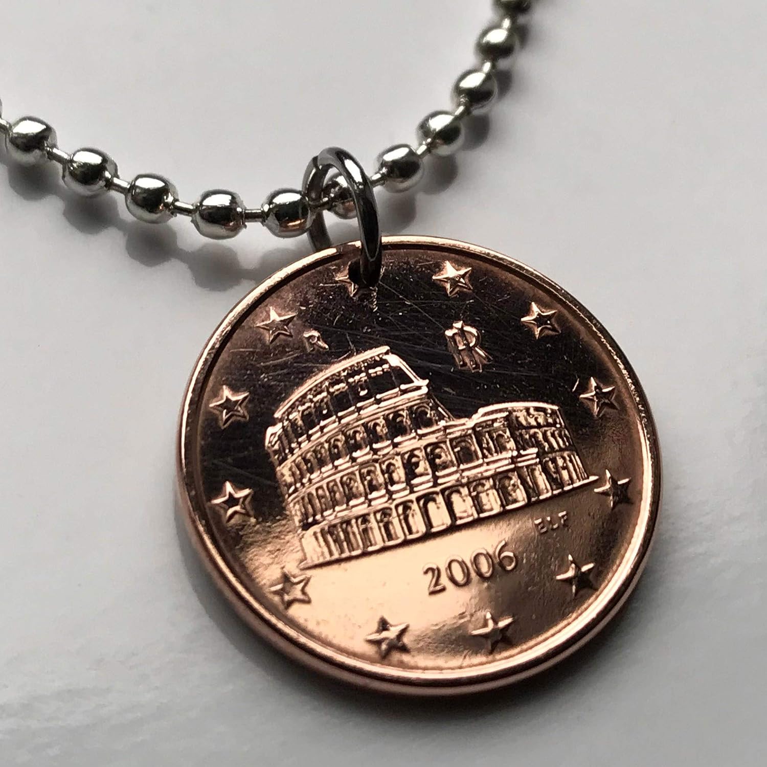 Amazon.com: 2002 Italy 5 Euro Cent coin pendant Roman Colosseum Rome ...