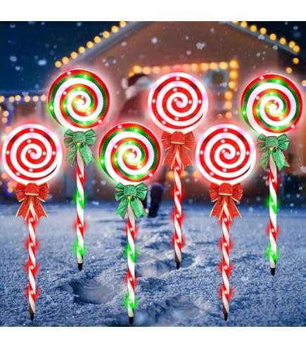 Led Gumdrop Christmas Pathway Lights Kringle Bros Set Of 10 8" Tall
