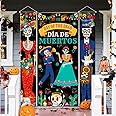 Amazon.com: 3Pcs Day of The Dead Porch Sign Door Banner Dia De Los ...