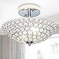 POPILION 2 Light Crystal Ceiling Mini Chandelier Light Fixture, Bowl ...