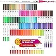Amazon.com: feela 100 Colors Dual Tip Brush Pens with Fineliners Art ...