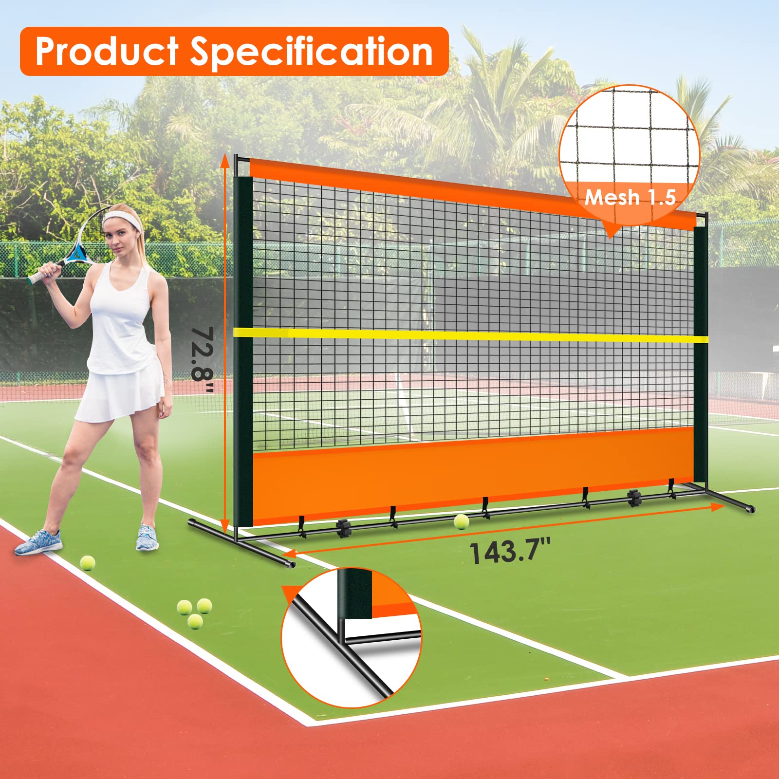 Mua Tennis Rebound Practice Wall - 12ft x 6ft Rebounder Net for Tennis ...