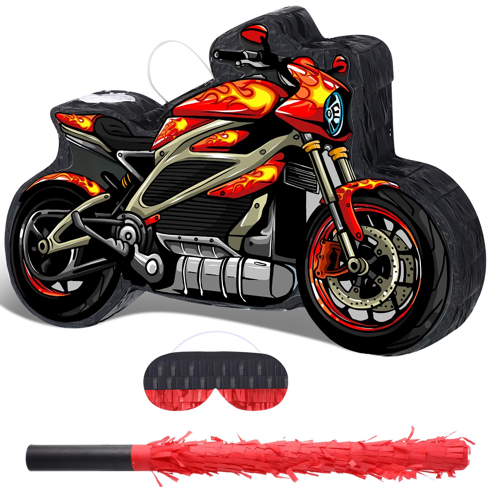 Shappy 3D Train Piñata Red Motorcycle Piñata Small Race Car Birthday ...