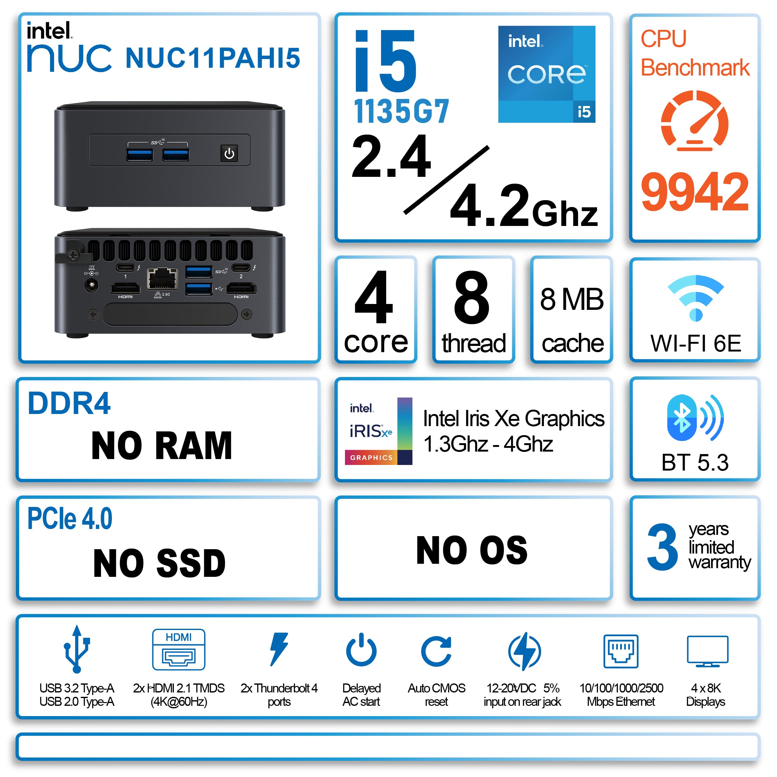 Mua Intel NUC 11 Pro NUC11PAHI5 Panther Canyon Mini PC, Core i5-1135G7, Barebone ( NO RAM, NO ...