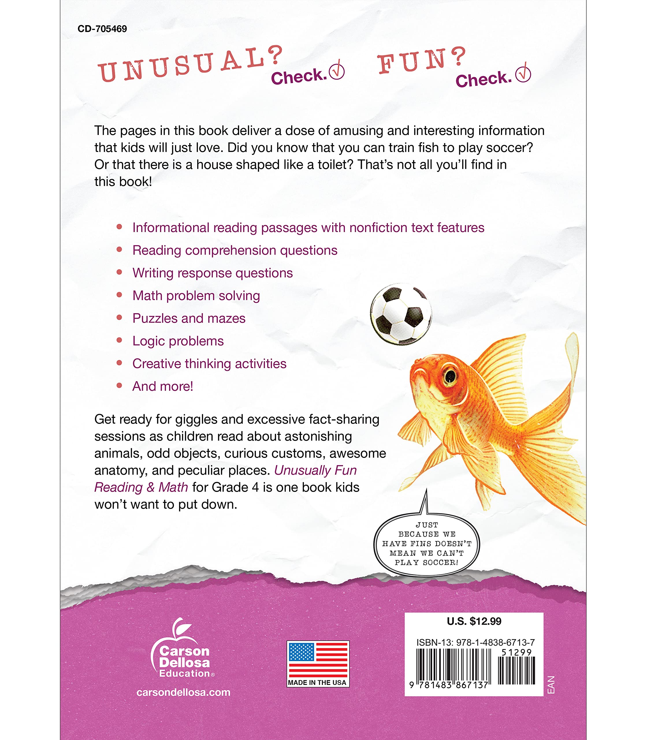 Mua Carson Dellosa Unusually Fun 4th Grade Math and Reading Workbooks ...