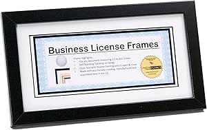 Amazon.com: Creative Picture Frames 5.5” x 10.5” Black Business License ...
