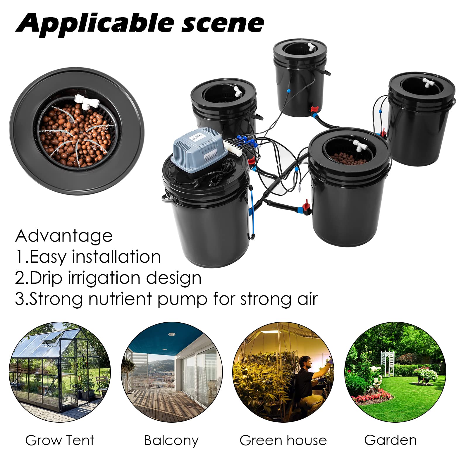 Mua Hydroponics Growing System 5 Gallon DWC Hydroponic Bucket Kit Multi Barrel Hydroponic ...