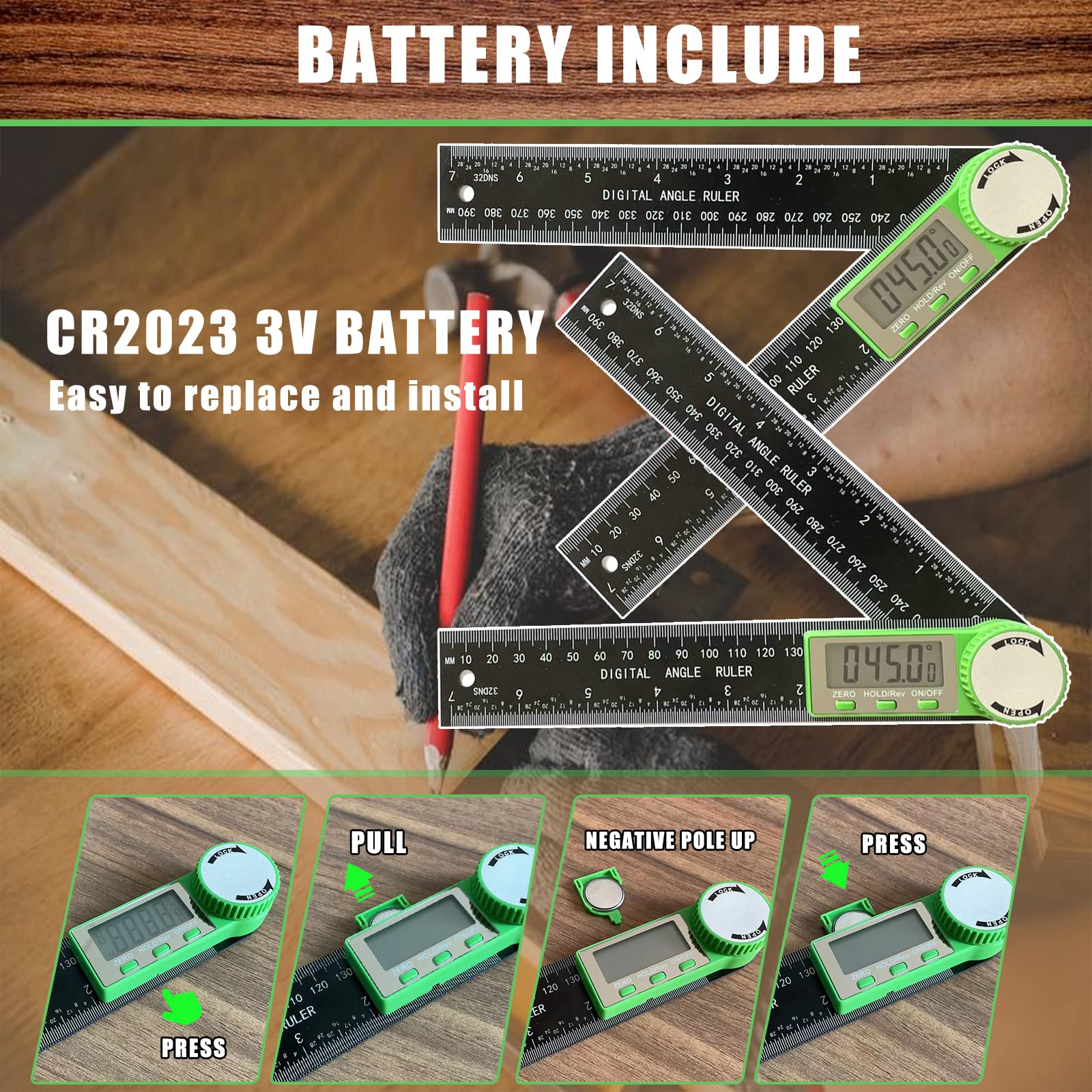 Mua Digital Angle Finder Protractor, 2-in-1 Digital Miter Saw Protractor, 7 Inch/200mm ABS Angle ...