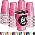 Amazon.com: DecorRack Pink Plastic Cups, 12 oz Disposable Cups, Party ...