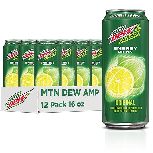 Mtn Dew AMP Energy, Original, Energy Drink with Caffeine, B Vitamins ...