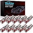 Amazon.com: Yorkim 194 Led Bulb Red Canbus Error Free 3-SMD 2835 ...
