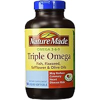 Amazon.com: Nature Made Triple Omega 3 6 9 - Fish, Flaxseed, Safflower & Olive Oils - 180 ...