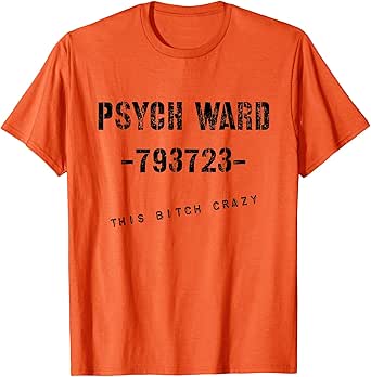 Amazon.com: Psych Ward Costume for Men Women Funny Insane Asylum T ...