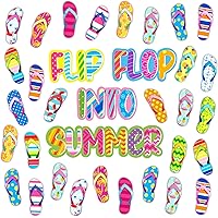 Amazon.com: 72 Pcs Summer Bulletin Board Set Flip Flop Accents Colorful ...