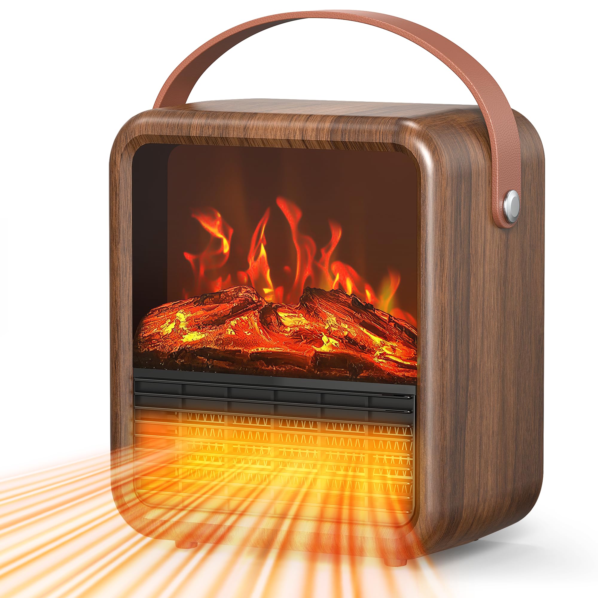 Riseon Small Portable Space Heater for Indoor use with Realistic 3D ...