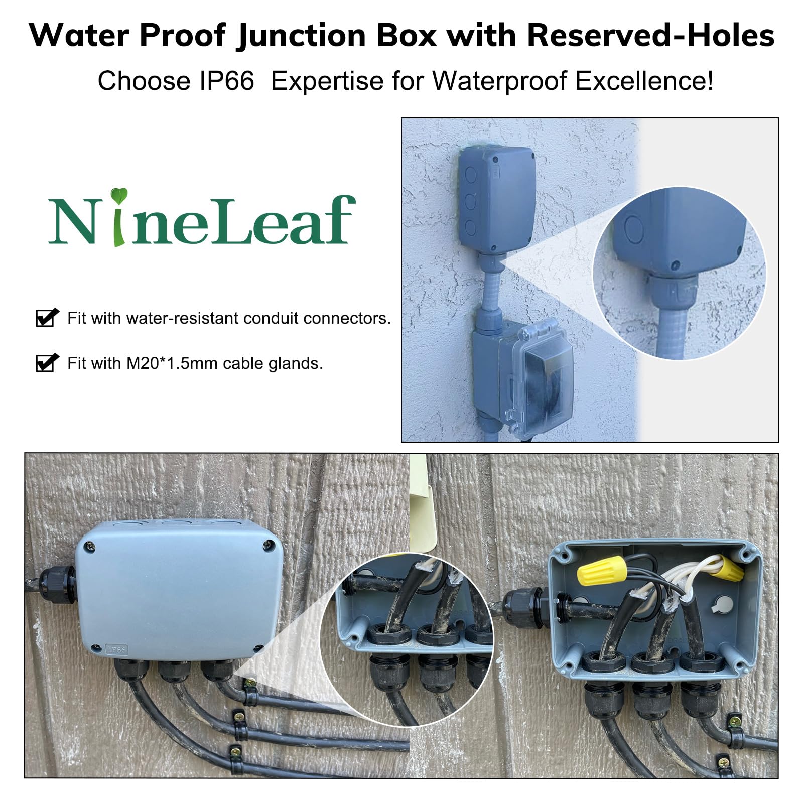 Mua Outdoor Junction Box,Nineleaf IP66 Weatherproof Electrical Project ...