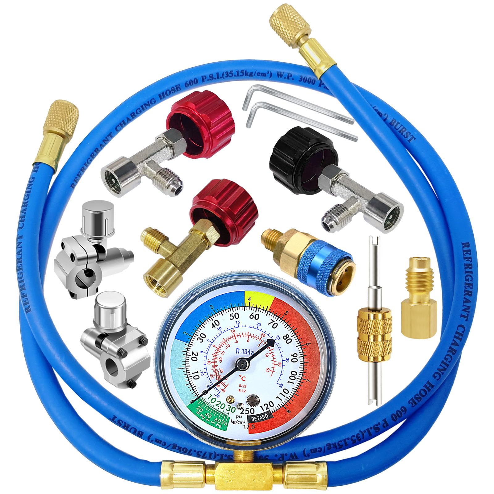 Mua Boltigen R134a Refrigerant Recharging Hose with Gauge, A/C R134A ...