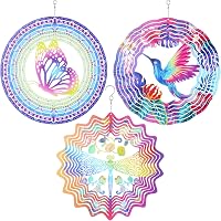 Amazon.com: 3 Pack Stainless Steel Wind Spinner Butterfly Dragonfly ...