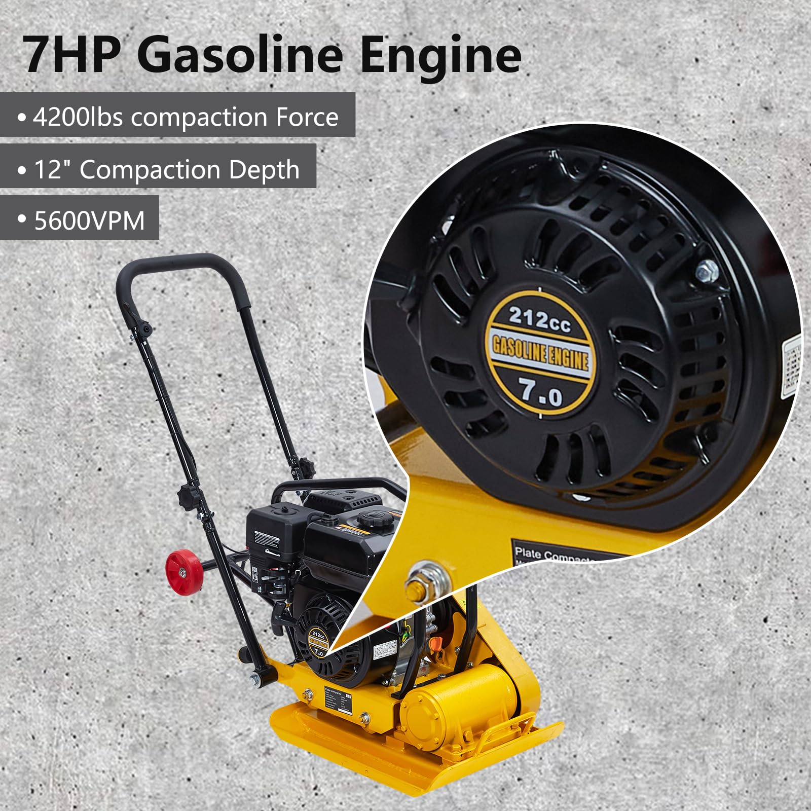 Mua Garvee 7HP Plate Compactor Rammer, 212CC Gas Engine, 4200lbs ...