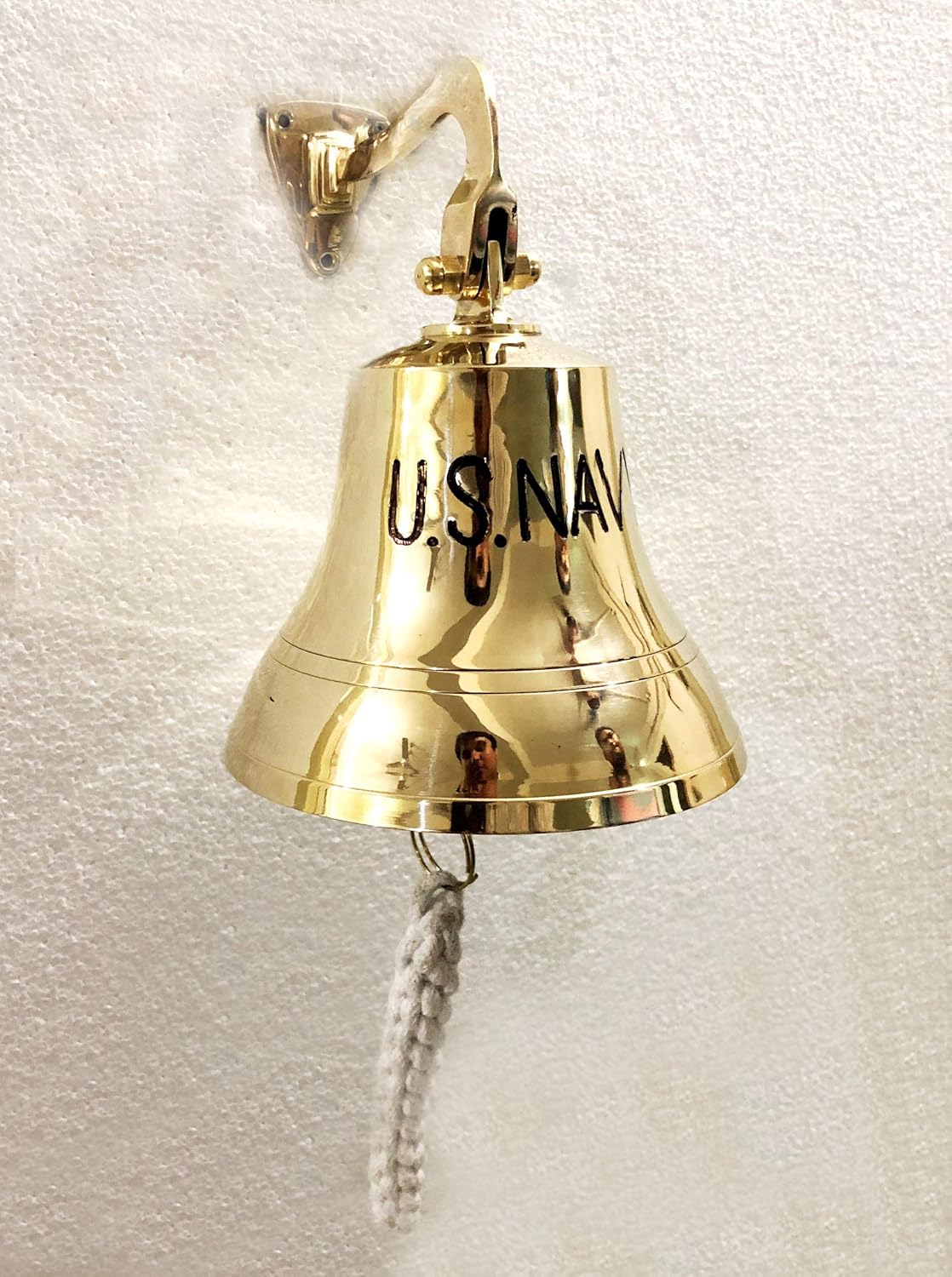 Amazon.com: ANTIQUE Solid Brass 6" US Navy Ship Bell Ring Home Kitchen ...