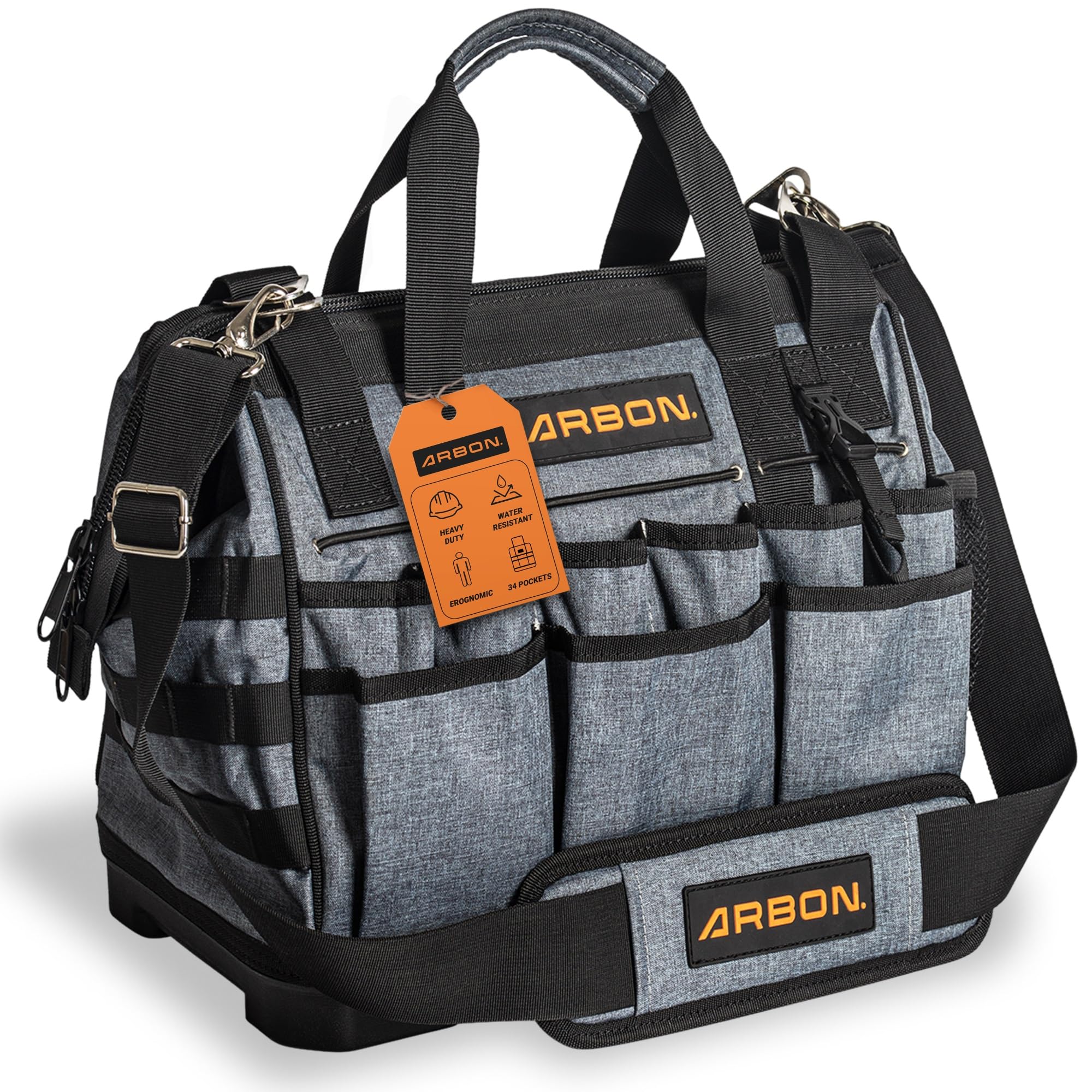 Mua ARBON 34 Pockets Tool Bag 16 Inch with Hard Waterproof Base Heavy ...