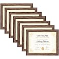 Amazon.com - PETAFLOP 8.5x11 Picture Frame Set of 7, Rustic Certificate Frame Display 8.5 by 11 ...